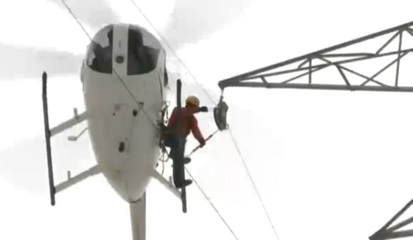 Aerial installation of wires in Northfield | wkyc.com