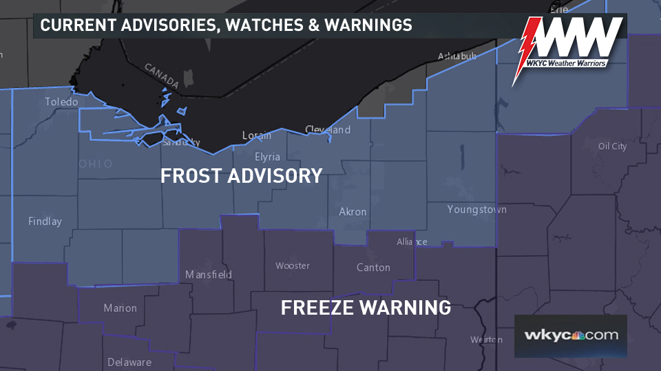 Frost advisories, freeze warnings in effect for Northeast Ohio | wkyc.com
