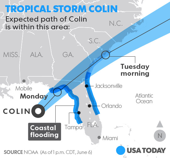 Tropical Storm Colin forecast to hit Florida late Monday | wkyc.com