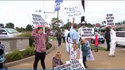 Group of men protest circumcision | abc10.com